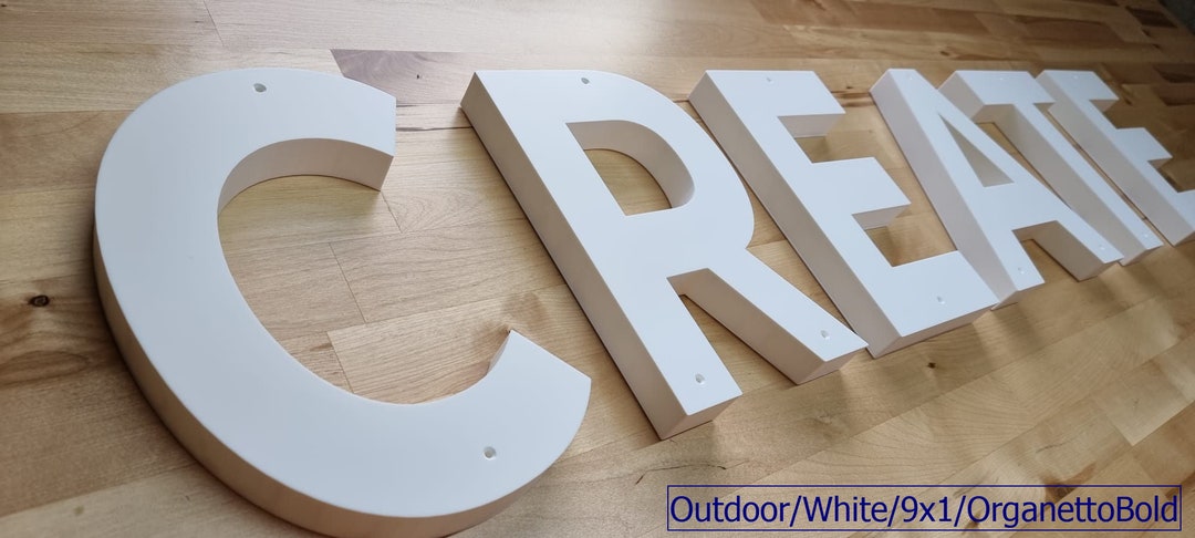 Custom Screw Mount Sign Letters (1in Thick). Any Font, Size or Color ...