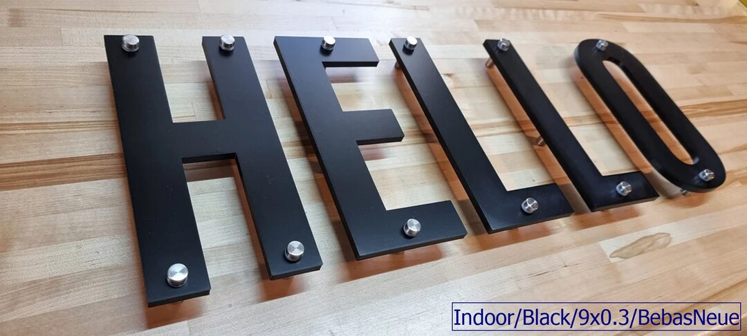Totally Custom Indoor Sign Letters (1/3in, Standoff Mount). Any Font ...