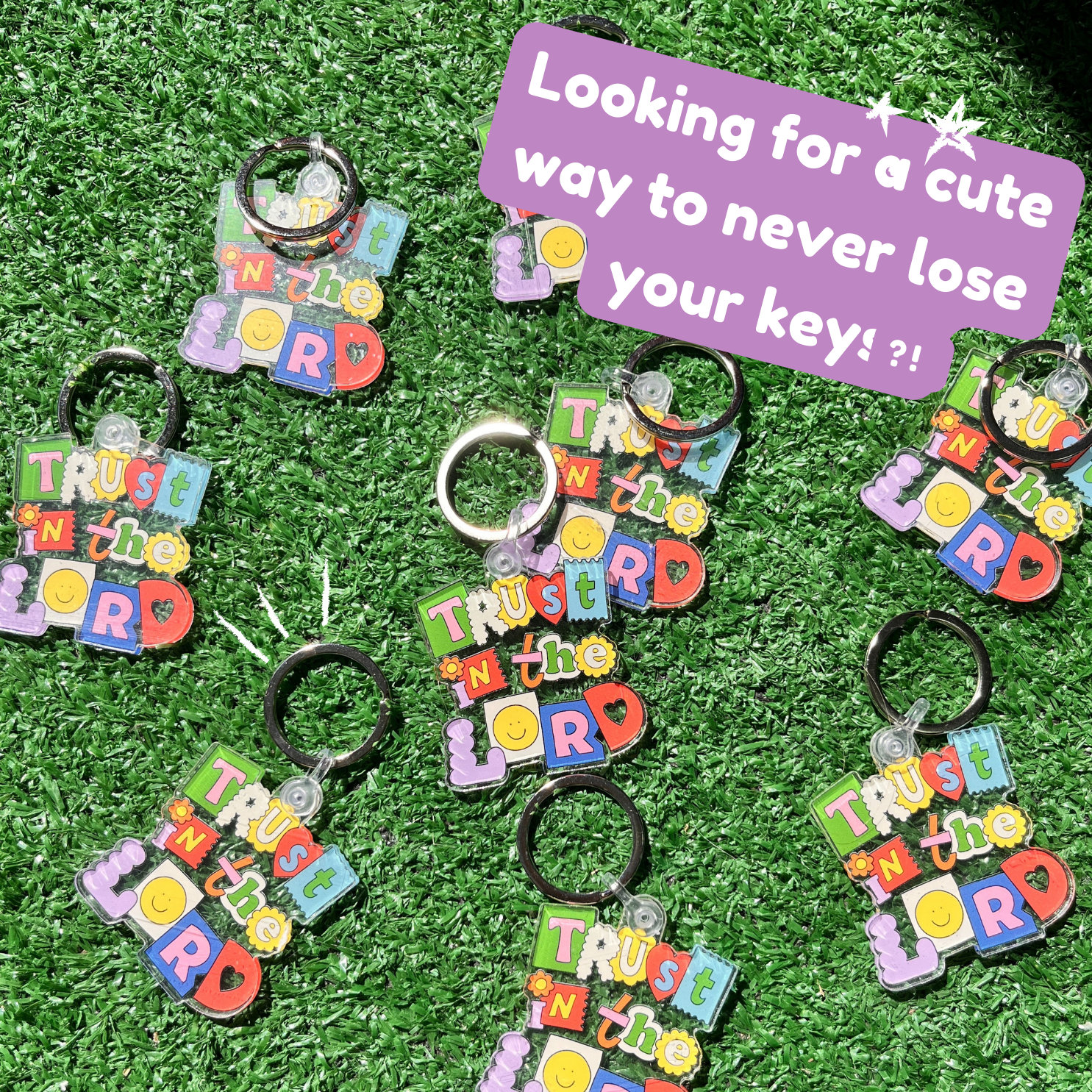 Trust the Lord Keychain -acrylic Car Charm -jesus Keychain -preppy ...