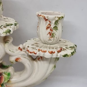 Vintage Italian Porcelain Candlestick for Three Candles | - Etsy