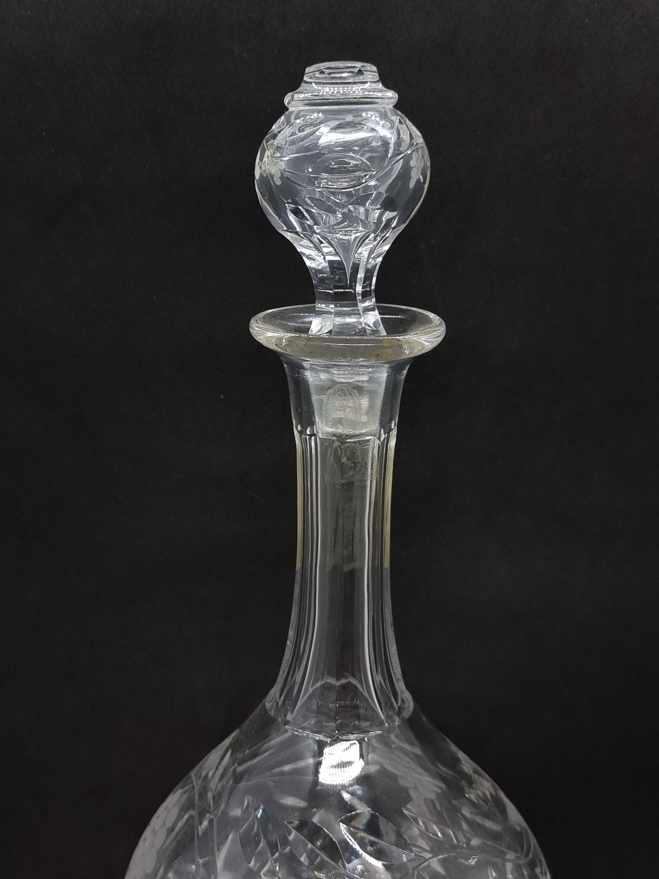 Vintage Crystal Glass Wine Decanter/carafe | - Etsy