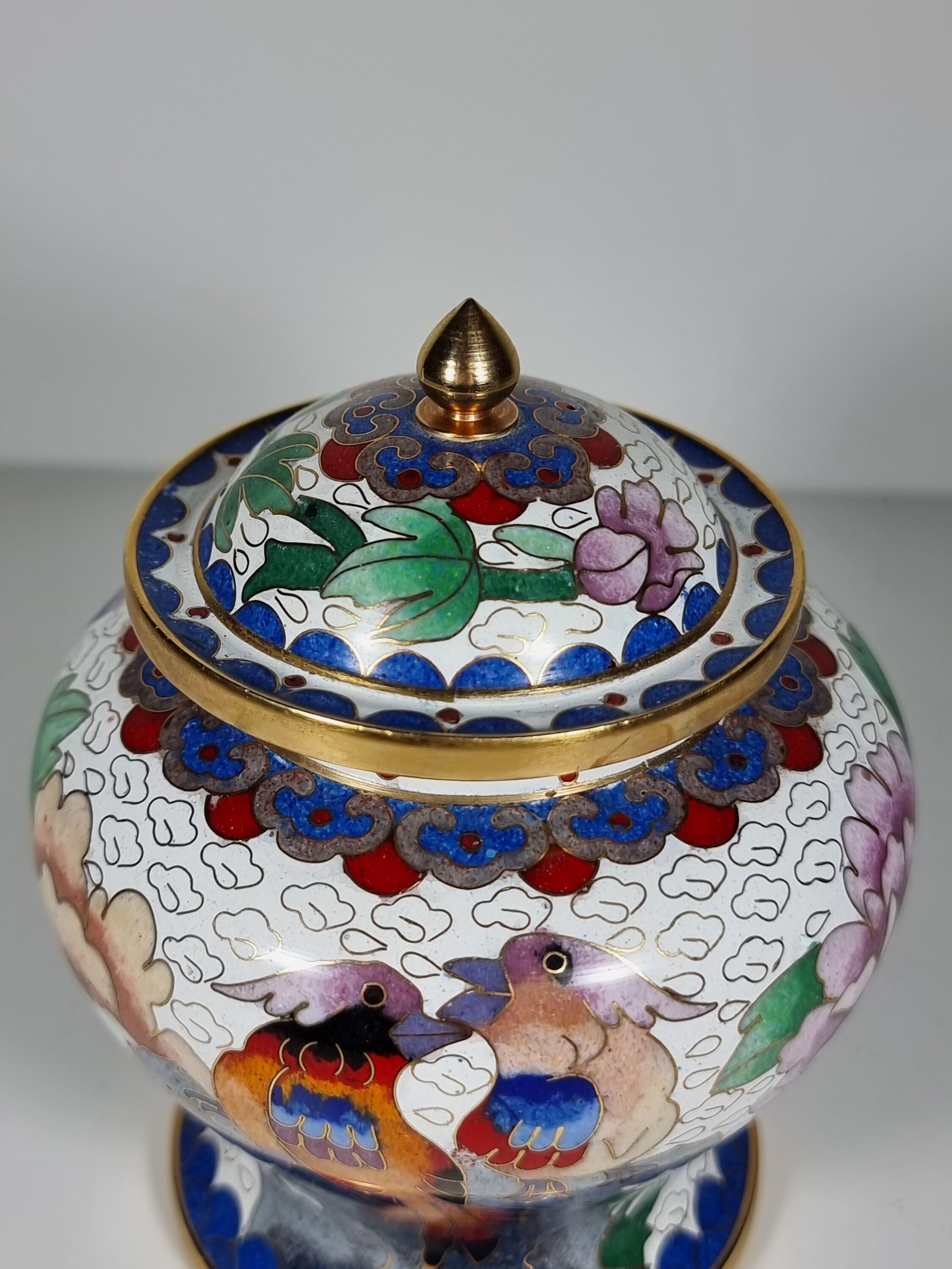 Vintage Chinese Cloisonne Jar With Lid | Made in China | - Etsy