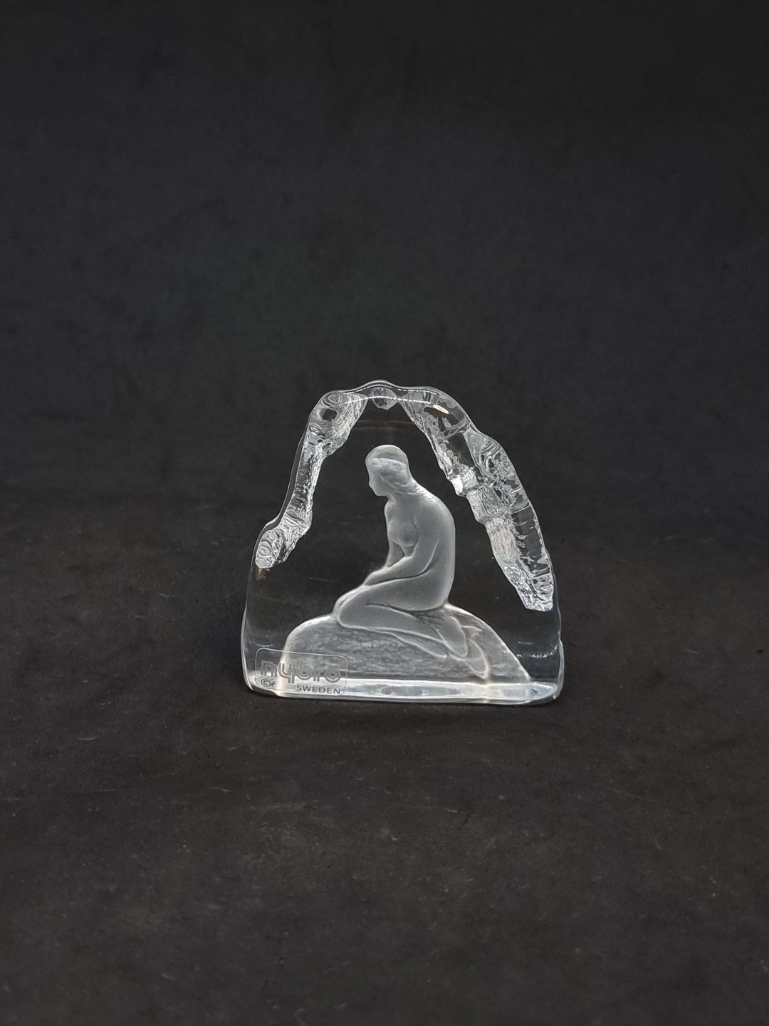 Vintage "nybro" Sweden Crystal Glass Paperweight | - Etsy