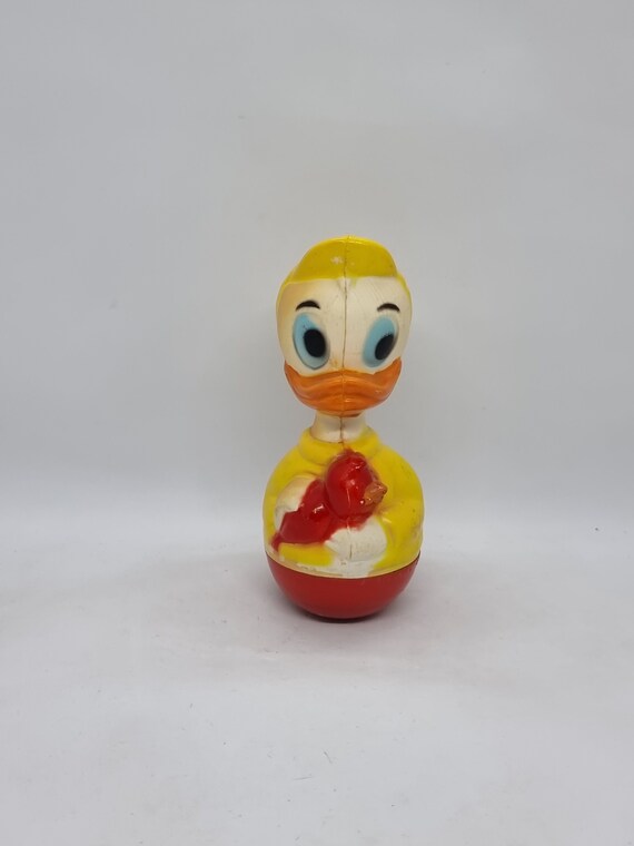 Vintage Disney Donald Duck Weeble Wobble Roly Poly Toy Made - Etsy