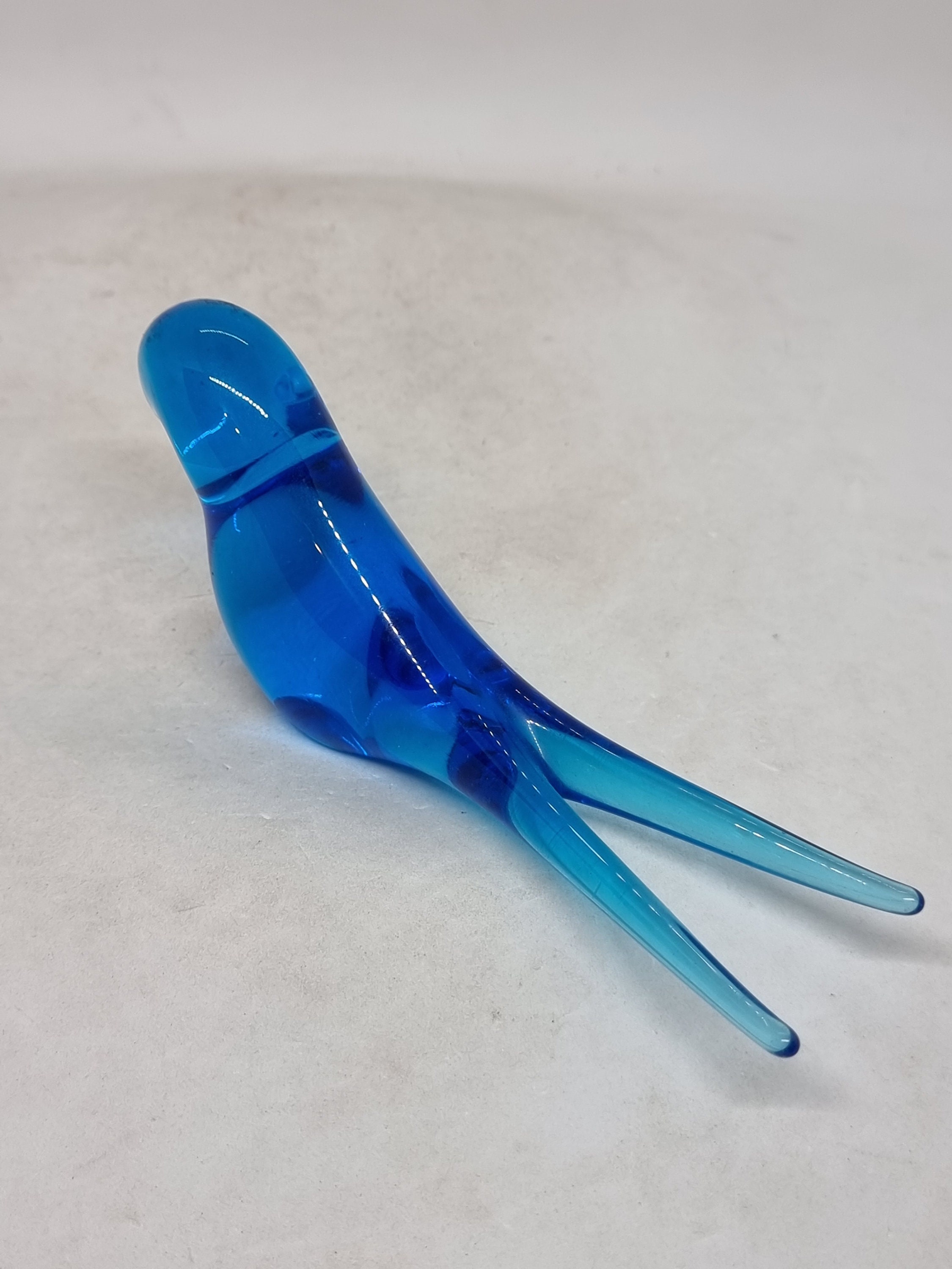 Vintage Crystal Glass Blue Bird Figurine Made in Sweden - Etsy