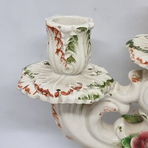 Vintage Italian Porcelain Candlestick for Three Candles | - Etsy