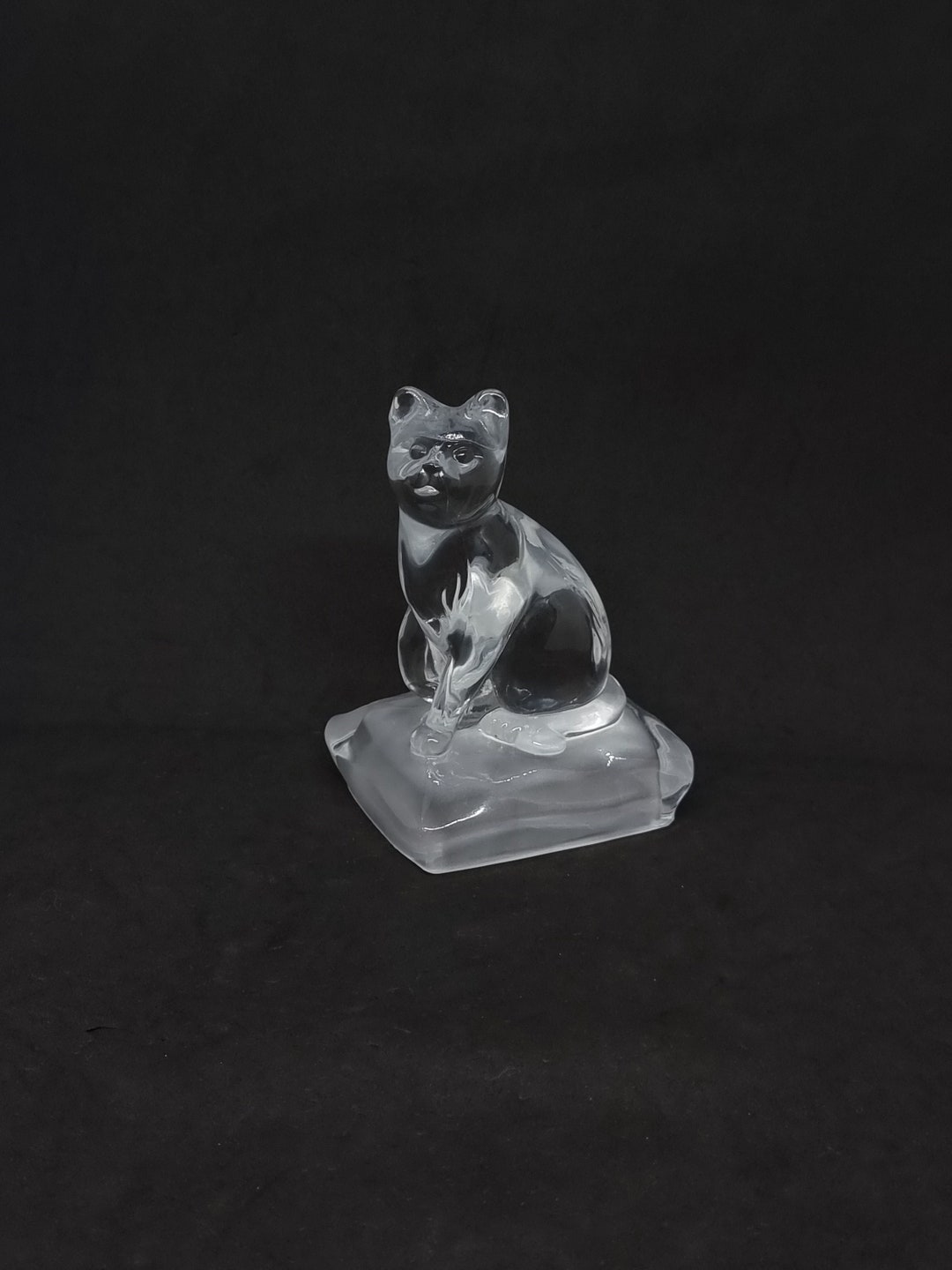 Cristal D'arques Crystal Cat Figurine | Made in France | - Etsy