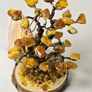 Handmade Natural Baltic Amber Tree on Wooden Base - Etsy