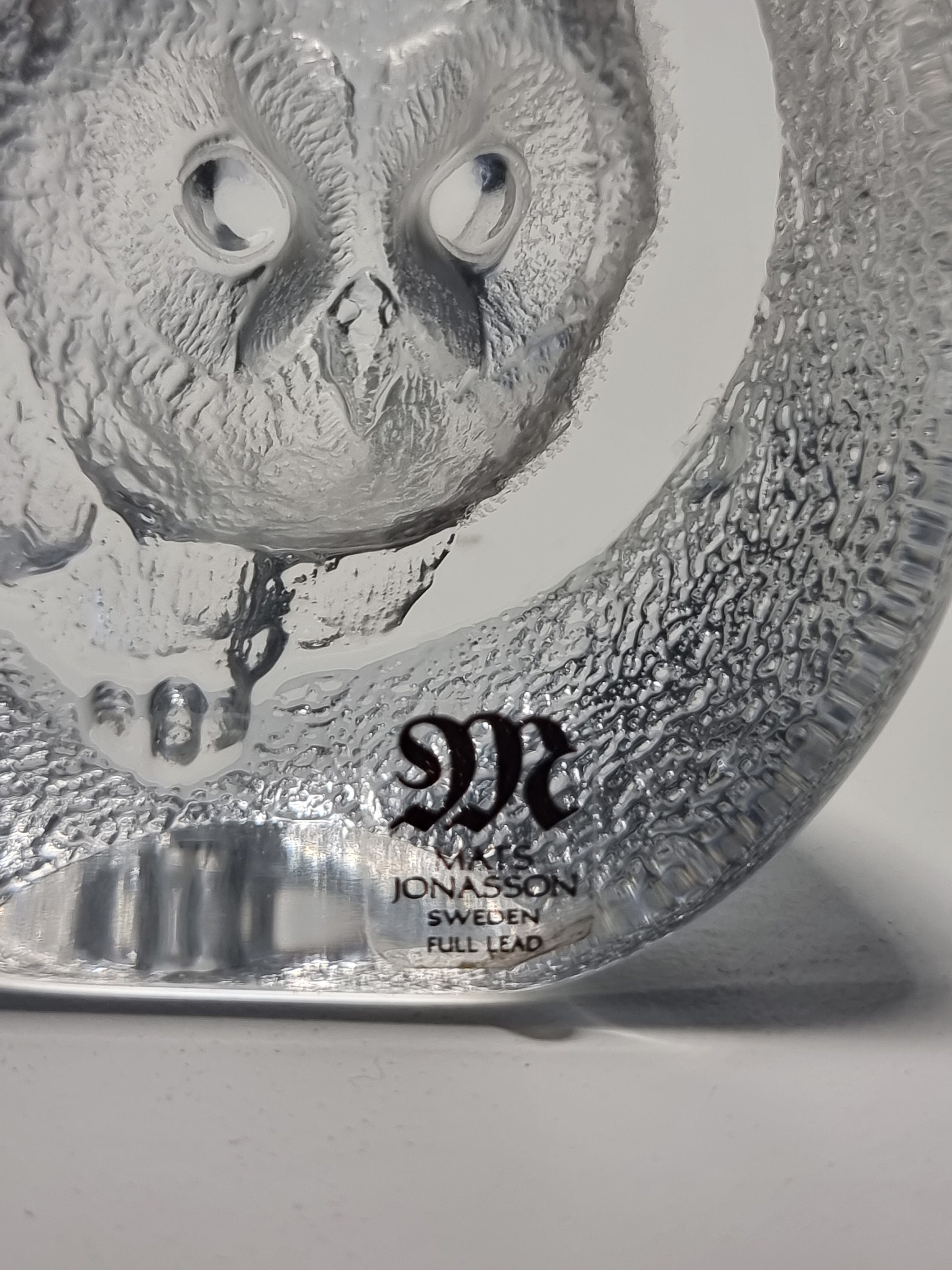 Collectible Mats Jonasson Lead Crystal Owl Paperweight | Made in Sweden ...