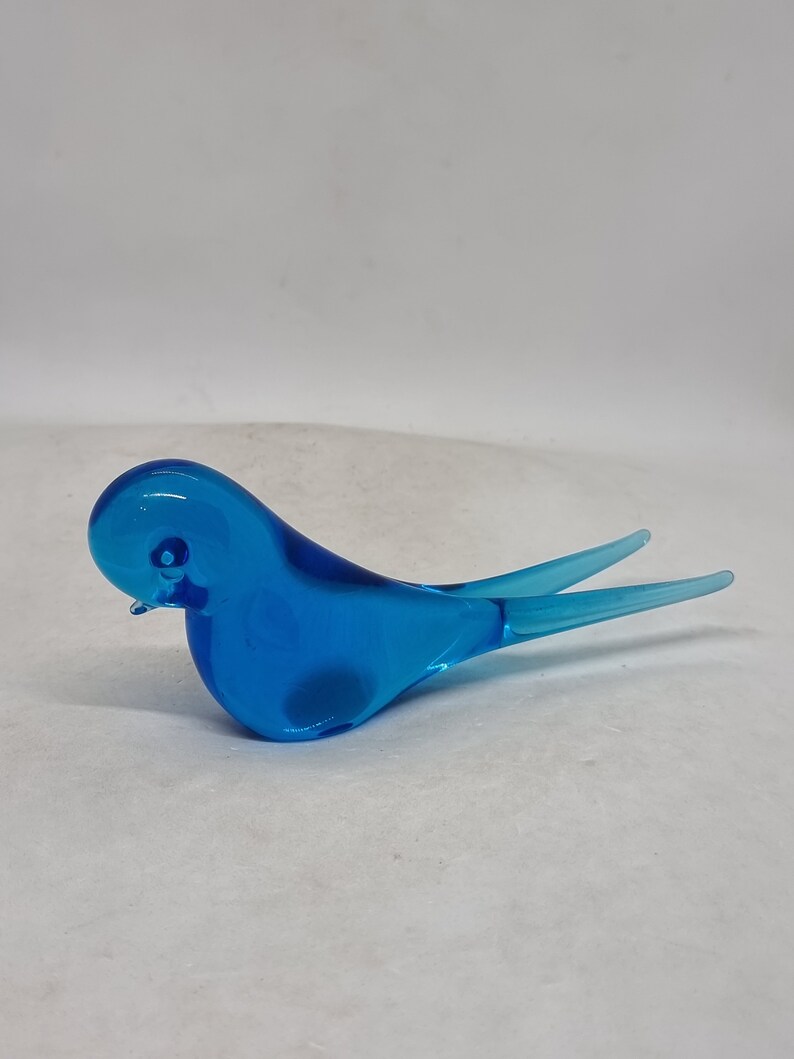 Vintage Crystal Glass Blue Bird Figurine Made in Sweden - Etsy