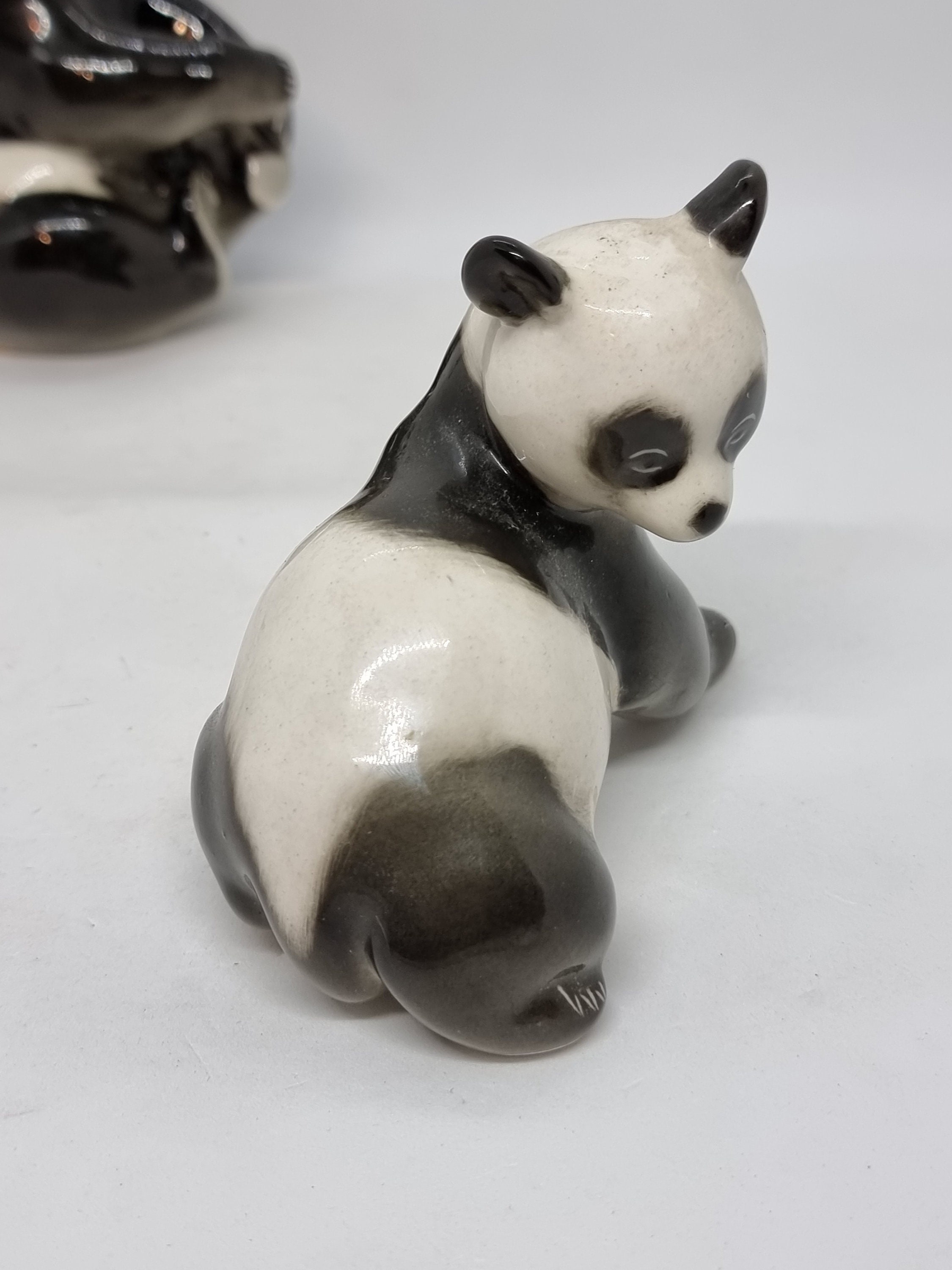 Lomonosov LFZ USSR Porcelain mother Panda With Baby Figurines Russian ...