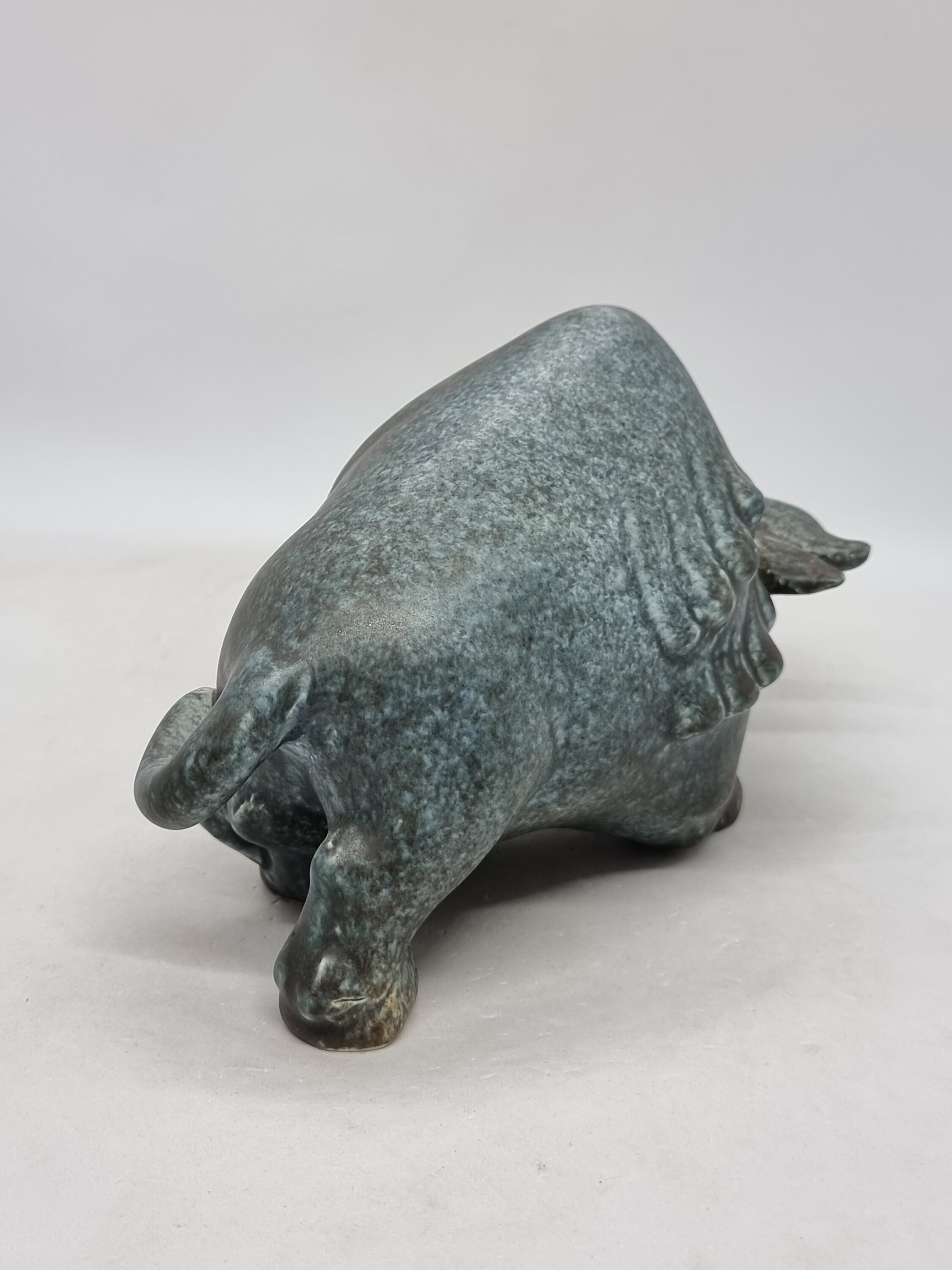 20th Century Bison in Glazed Ceramics by Folke and Elsa Jernberg Sweden ...