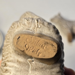 Visby Ceramic Ram and Sheep Figurine Set – Scandinavian Folk Art Decor ...