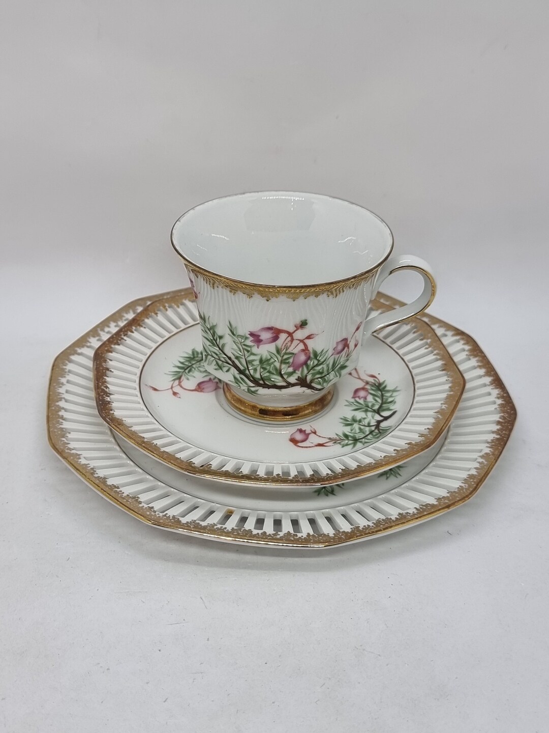 Vintage Svaneholm 1530 Flora Alpina Porcelain Cup and Saucers Nr. 3 ...