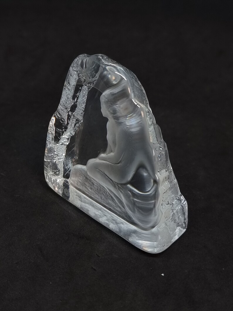 Vintage nybro Sweden Crystal Glass Paperweight - Etsy
