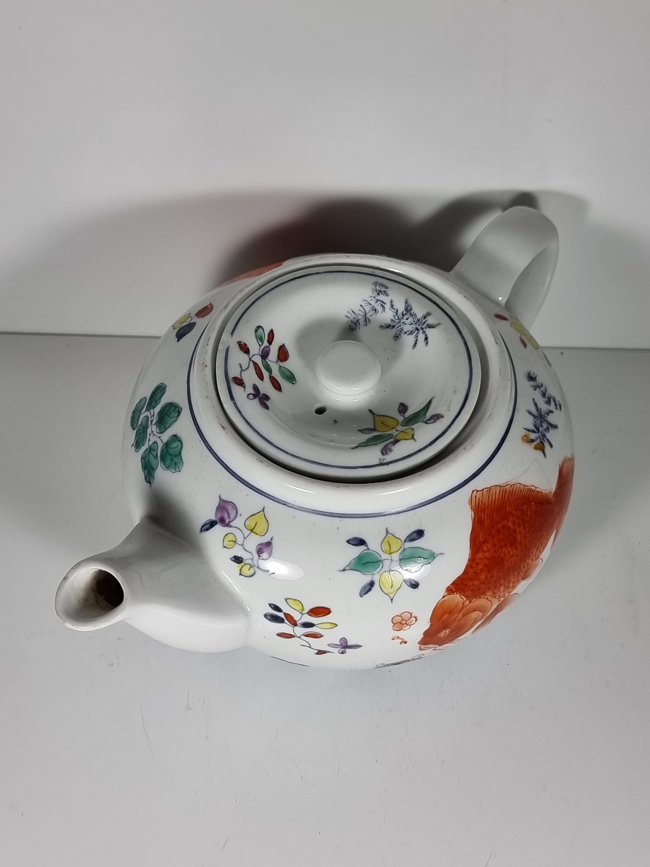 Vintage Porcelain Handpainted Teapot Made in China - Etsy