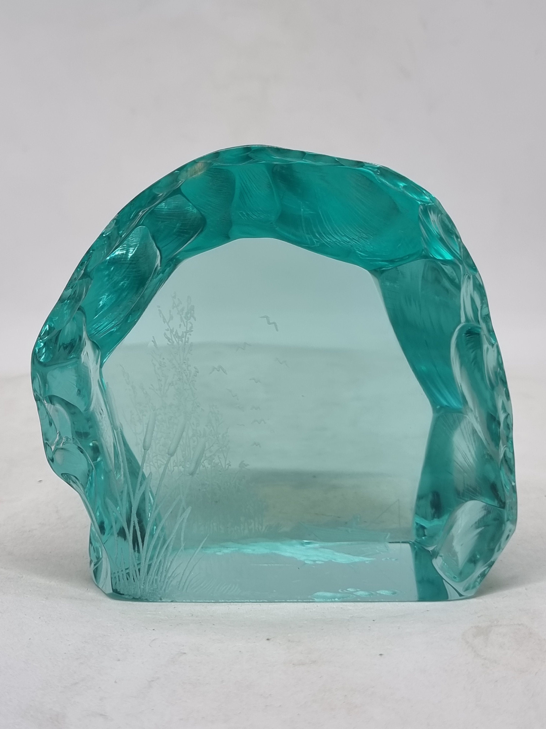 Vintage Hovmantorp blue glass paperweight Made in Sweden - Etsy 日本