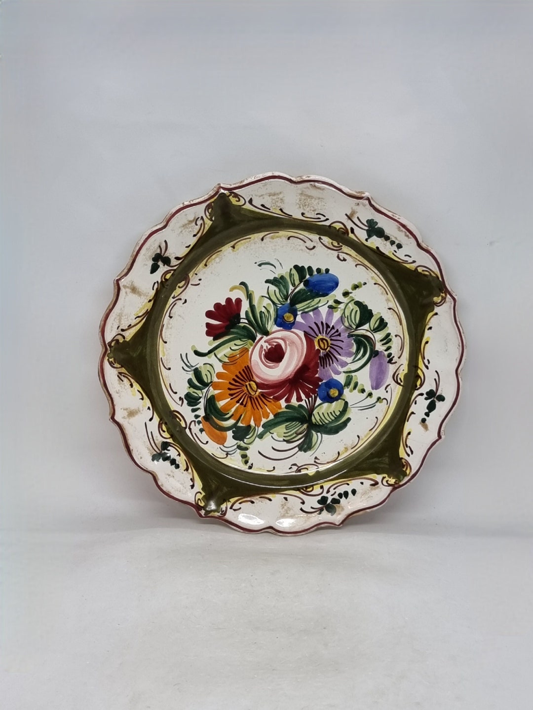 Vintage Hand-painted Decorative Wall Plate | Handmade in Italy | - Etsy