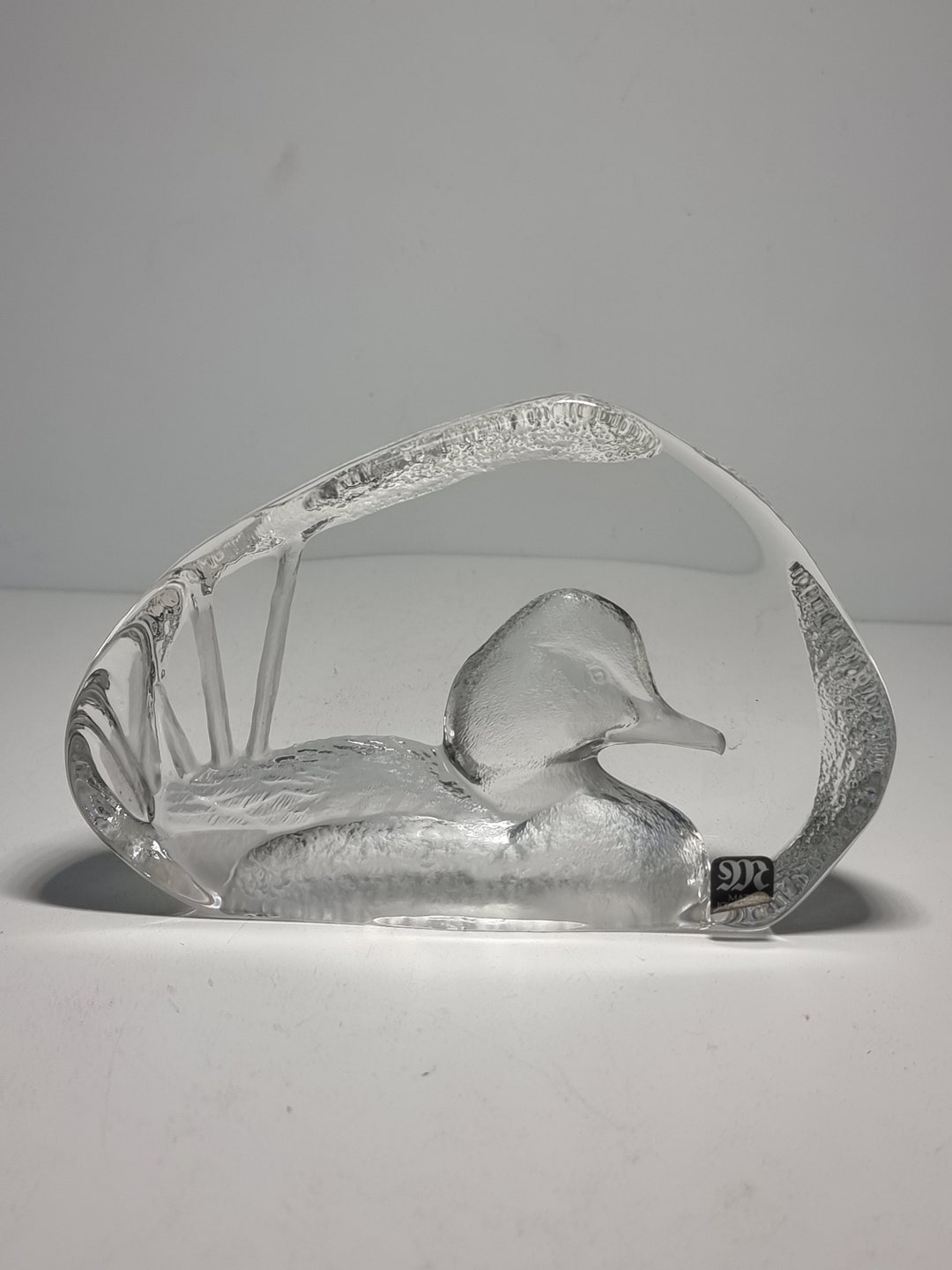 Collectible Mats Jonasson Lead Crystal Paperweight Sculpture "duck ...