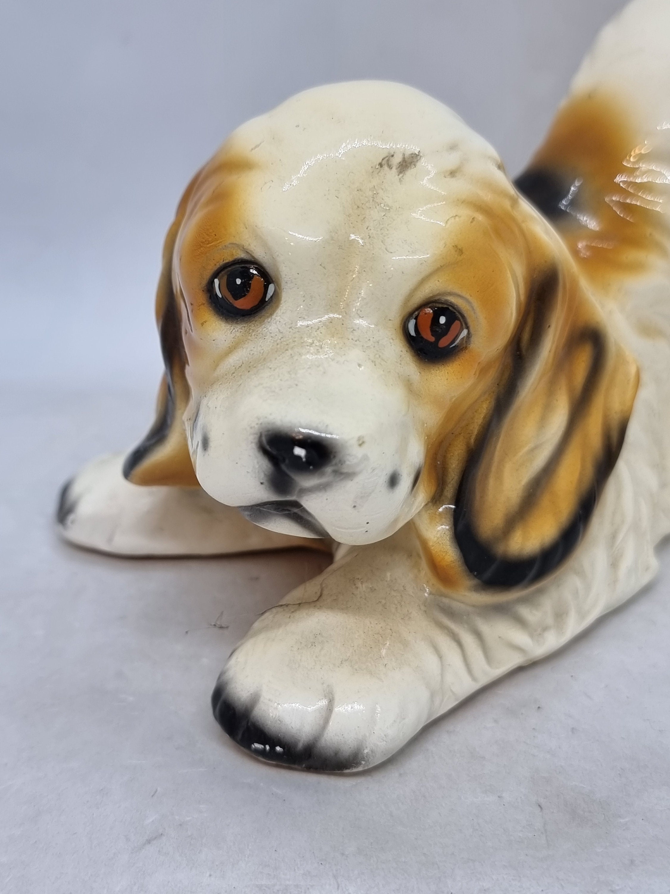 Vintage Heavy Ceramic Dog Figurine - Etsy