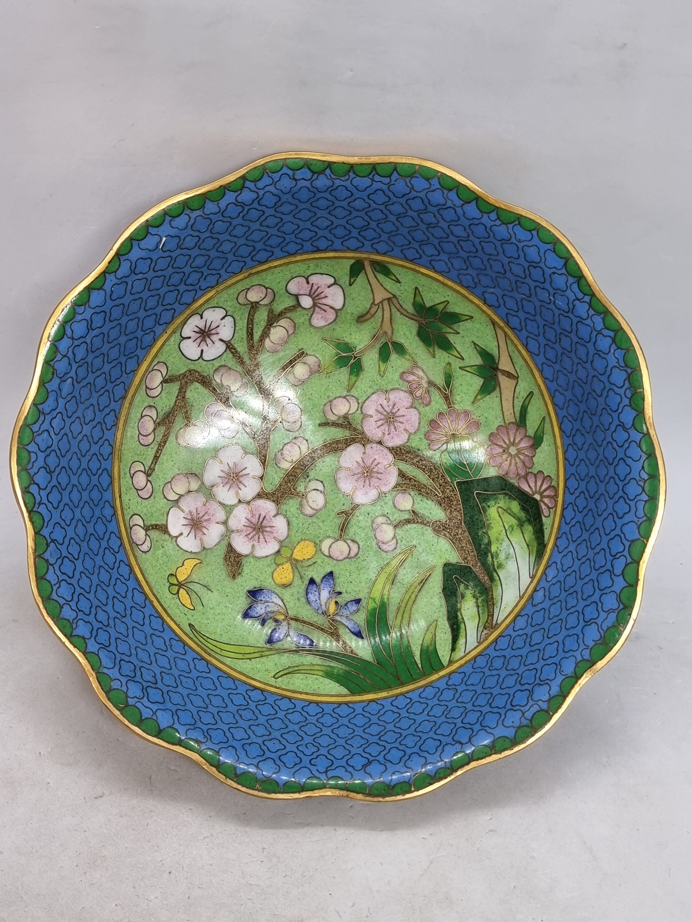 Mid-century Chinese Cloisonne Blue Bowl Made in China - Etsy
