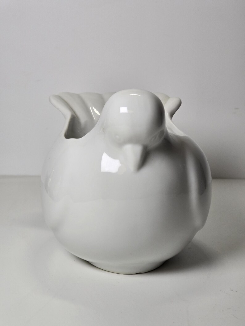 Vintage Lisa Larson White Ceramic Bird Planter - Scandinavian Design - Etsy