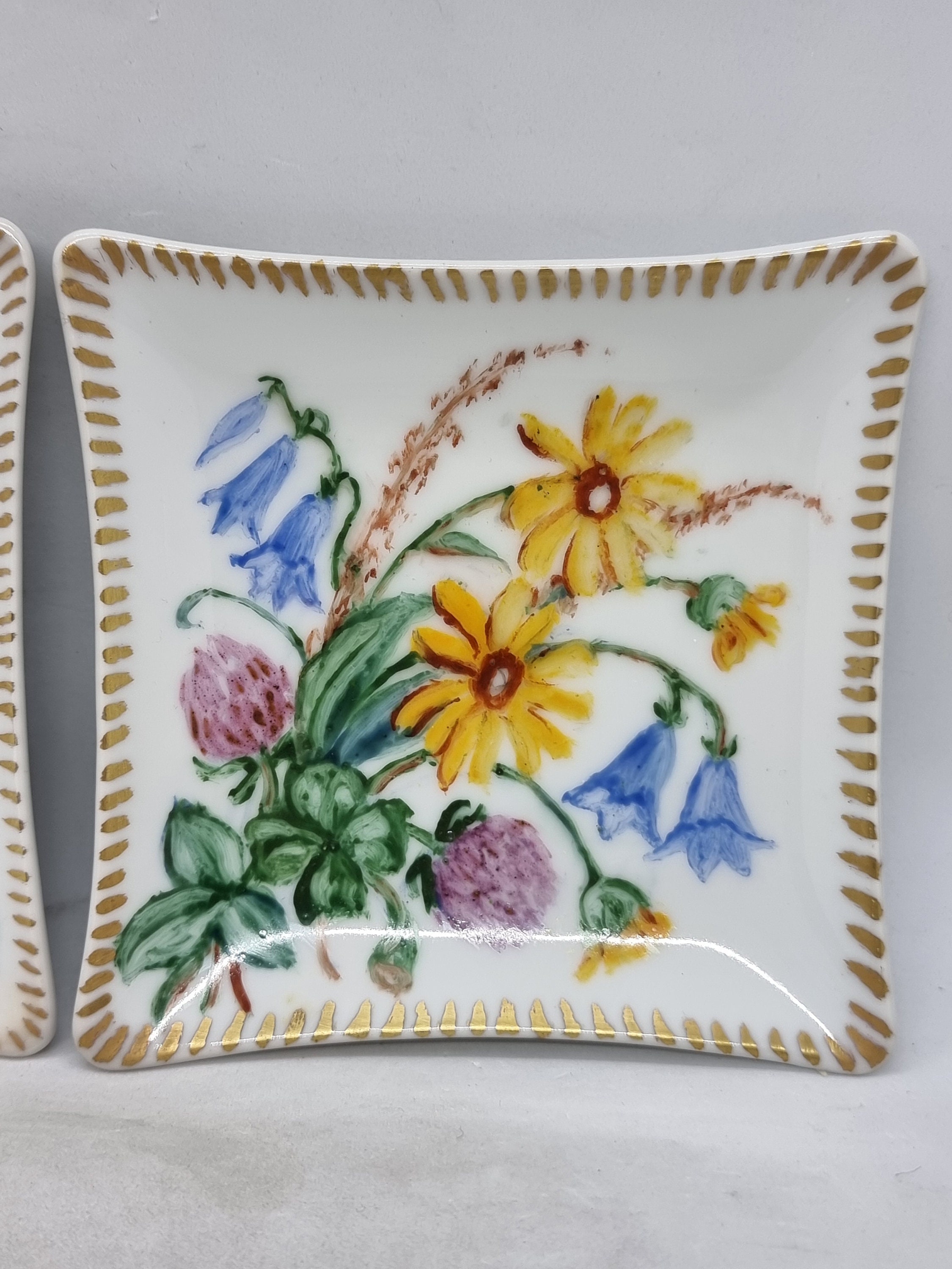 Vintage Handpainted Porcelain Wall Plates | Scandinavia | - Etsy