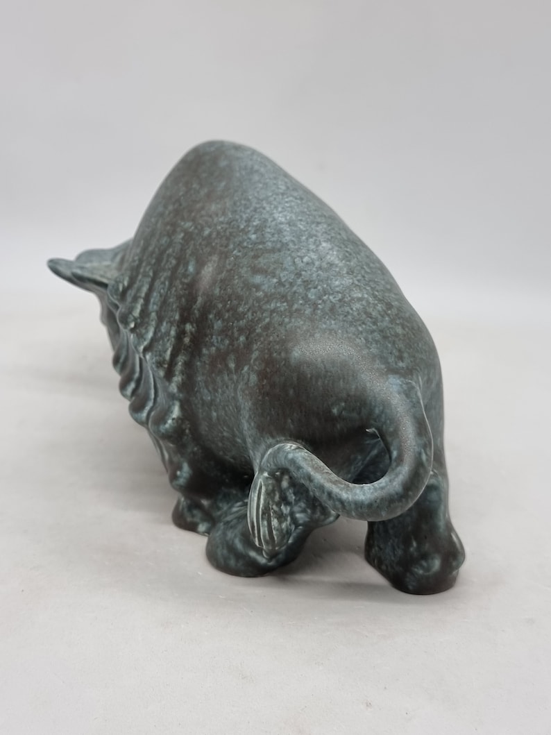 20th Century Bison in Glazed Ceramics by Folke and Elsa - Etsy