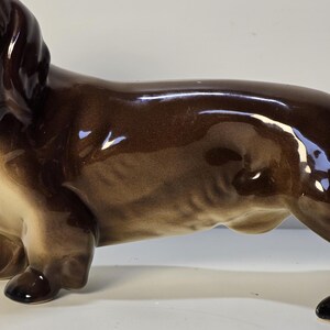 Vintage Ceramic Dachshund Glossy Brown Figurine | - Etsy