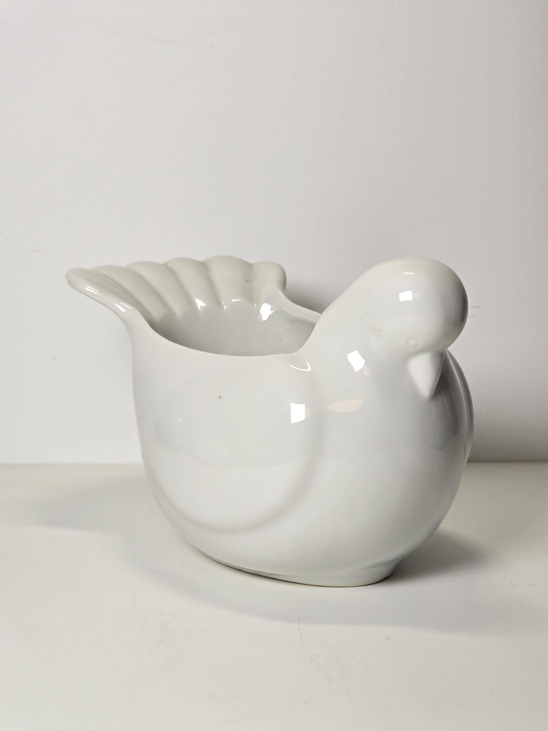 Vintage Lisa Larson White Ceramic Bird Planter - Scandinavian Design - Etsy