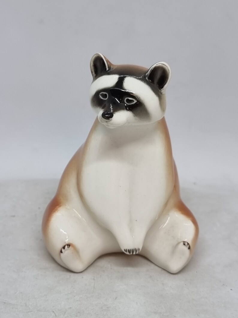 Lomonosov LFZ USSR Porcelain raccoon Figurine Russian Porcelain - Etsy