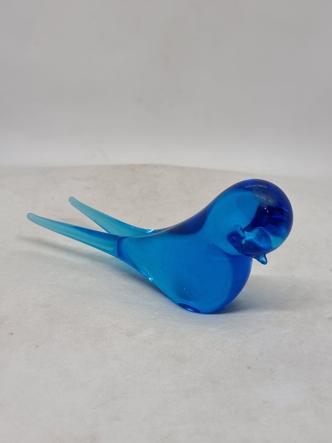 Vintage Crystal Glass Blue Bird Figurine | Made in Sweden | - Etsy