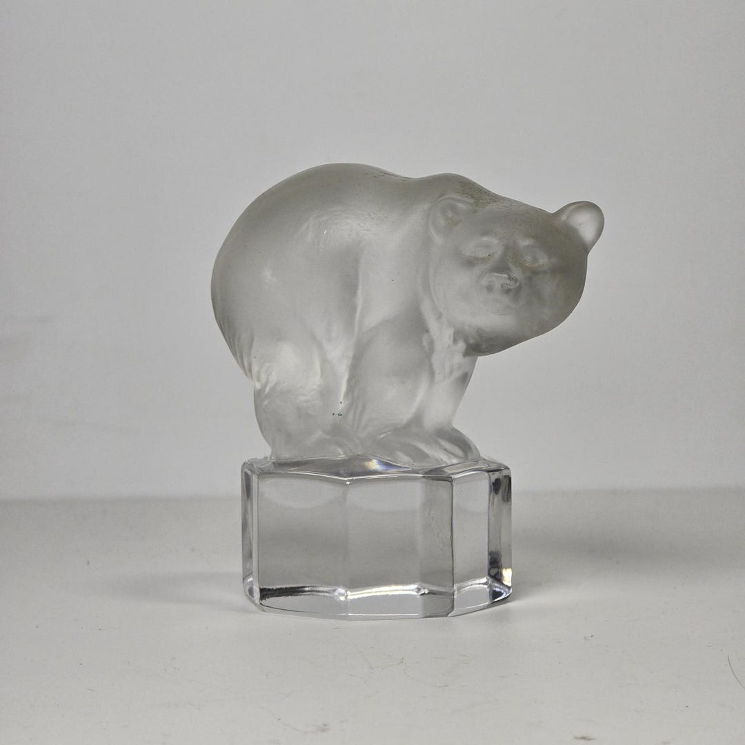 Vintage Goebel Crystal Glass Polar Bear Figurine – Frosted & Clear ...