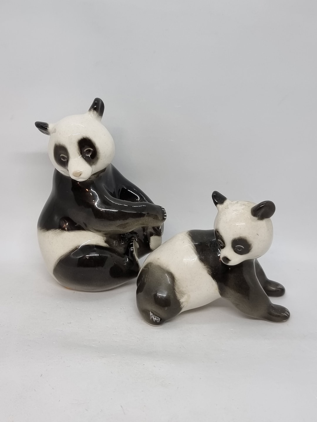 Lomonosov LFZ USSR Porcelain "mother Panda With Baby" Figurines ...