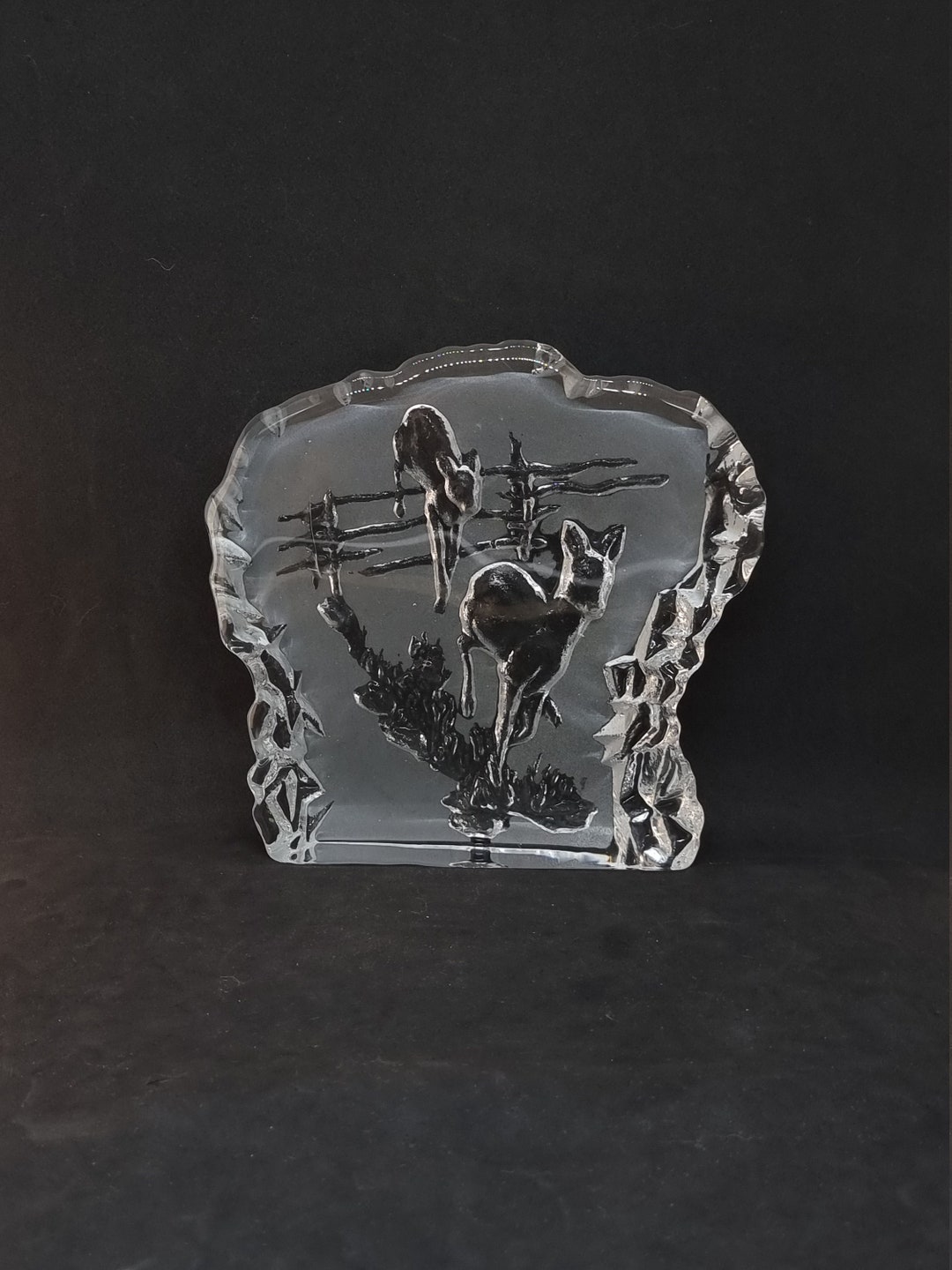 Vintage "nybro" Sweden Crystal Glass Paperweight Sculpture | - Etsy