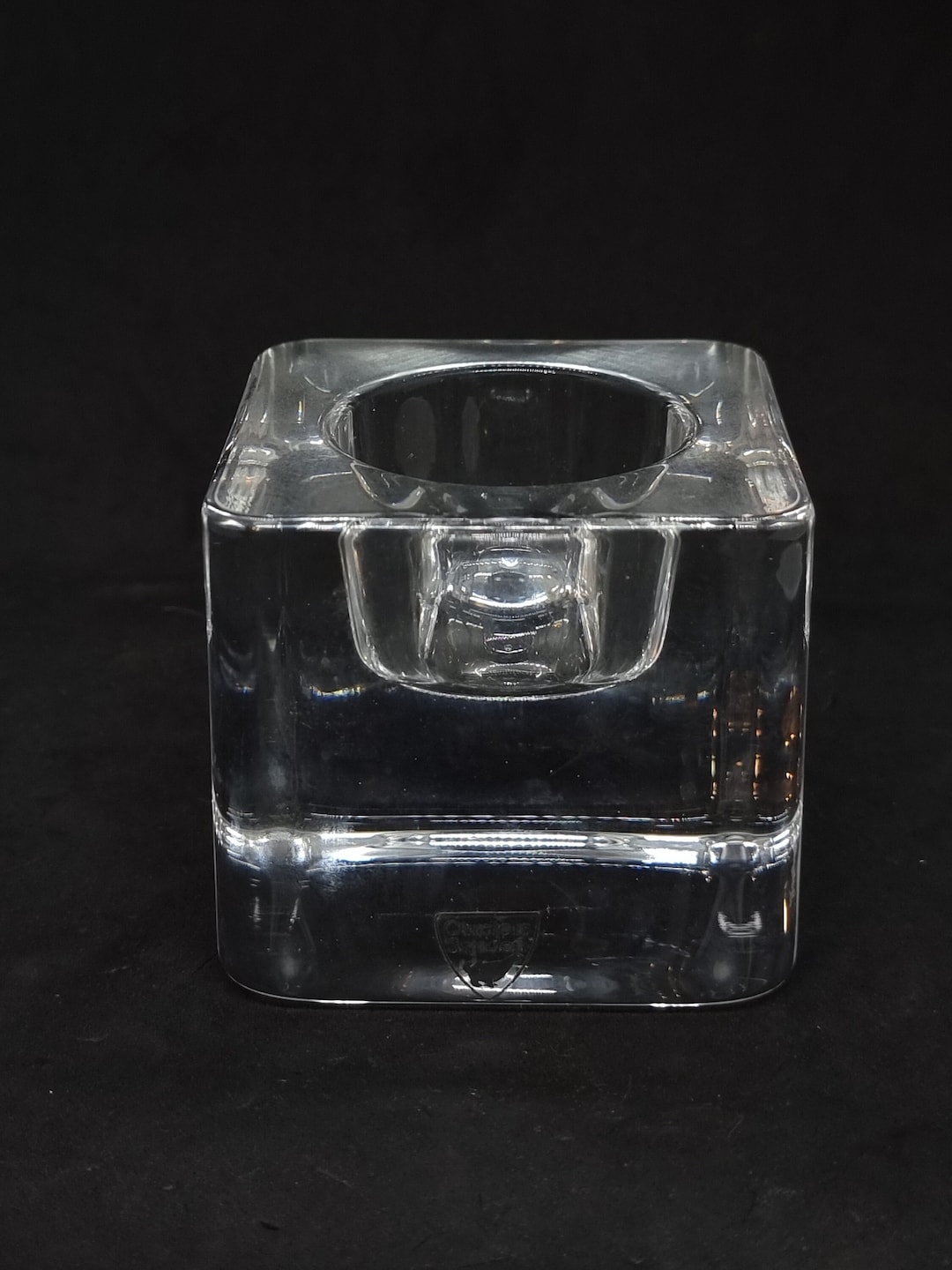 Orrefors Crystal Glass Candle Holder | Made in Sweden, 1960 | - Etsy