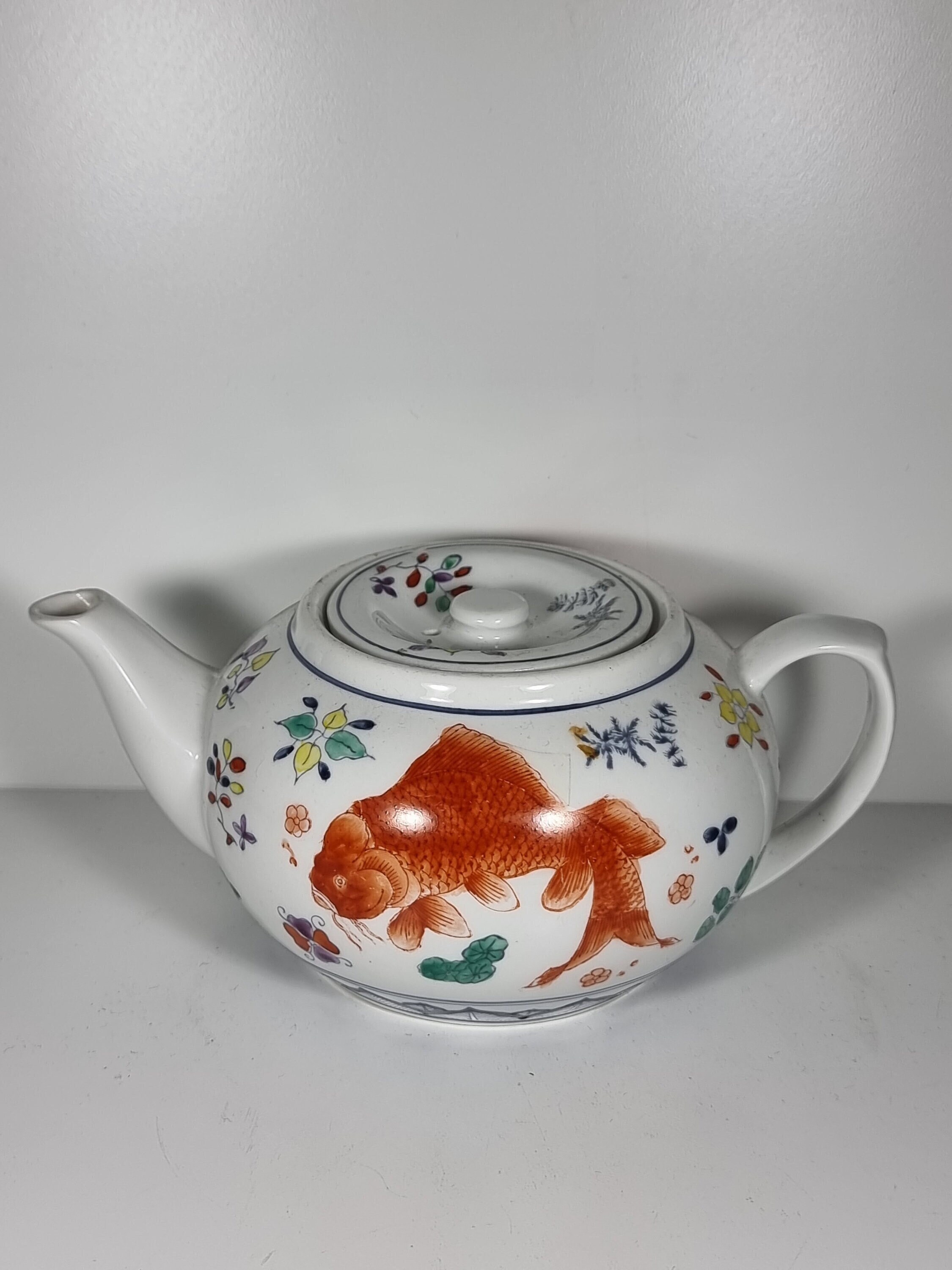 Vintage Porcelain Handpainted Teapot Made in China - Etsy