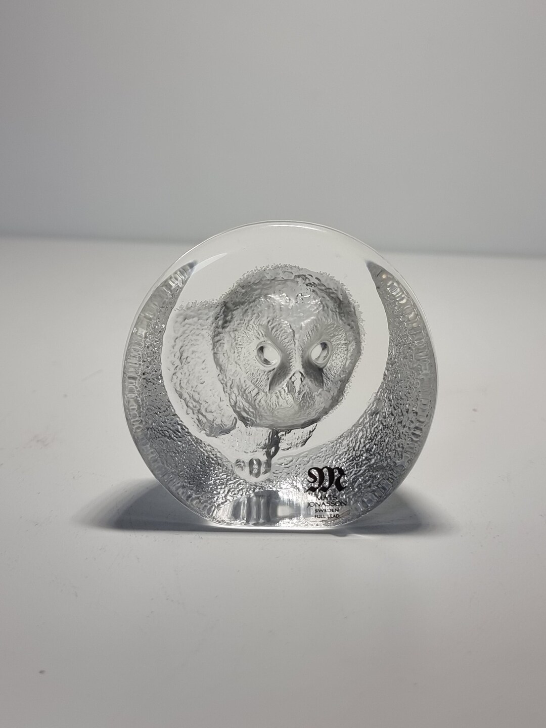 Collectible Mats Jonasson Lead Crystal Owl Paperweight | Made in Sweden ...