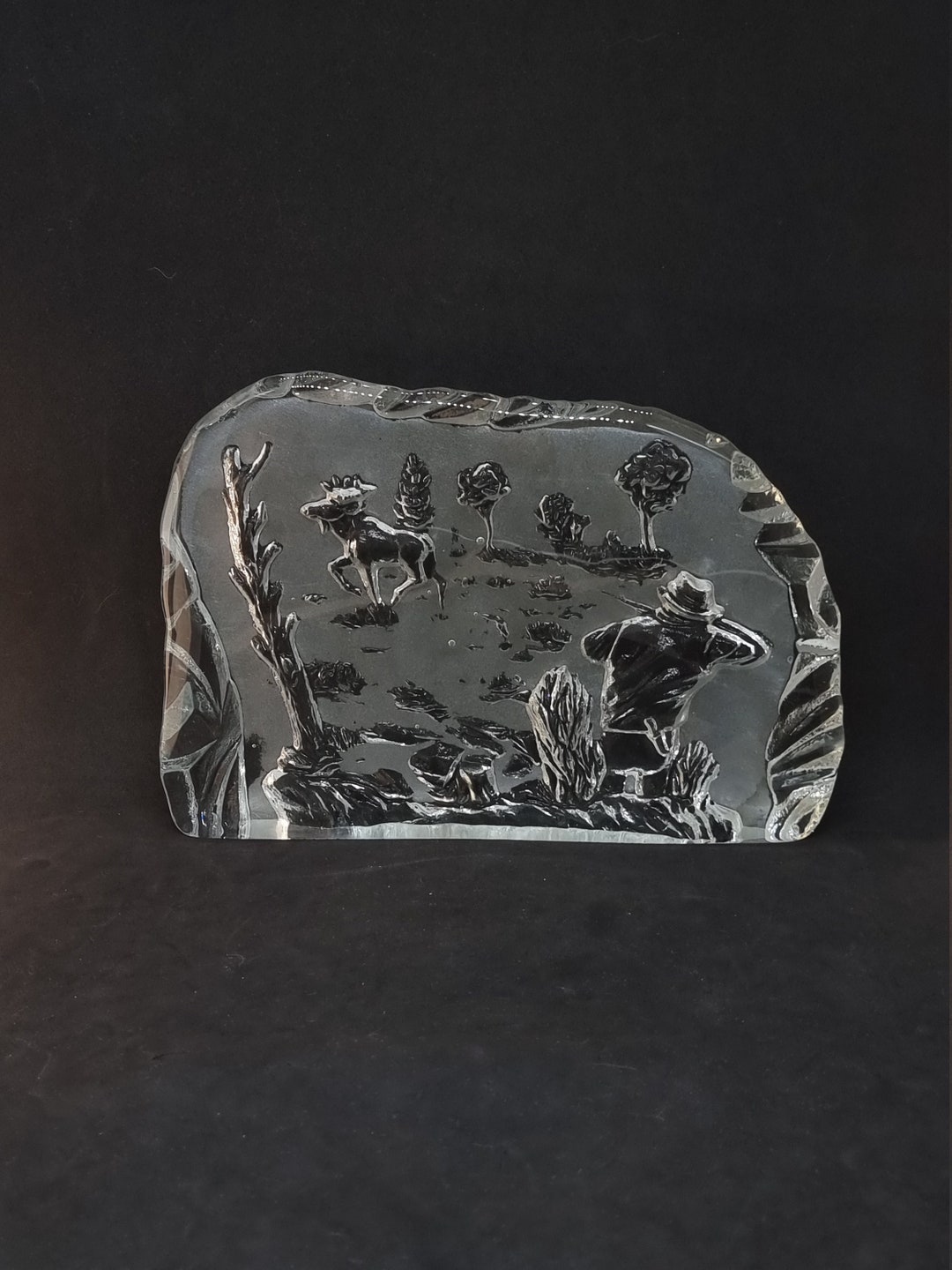 Vintage "nybro" Sweden Crystal Glass Paperweight Sculpture | - Etsy