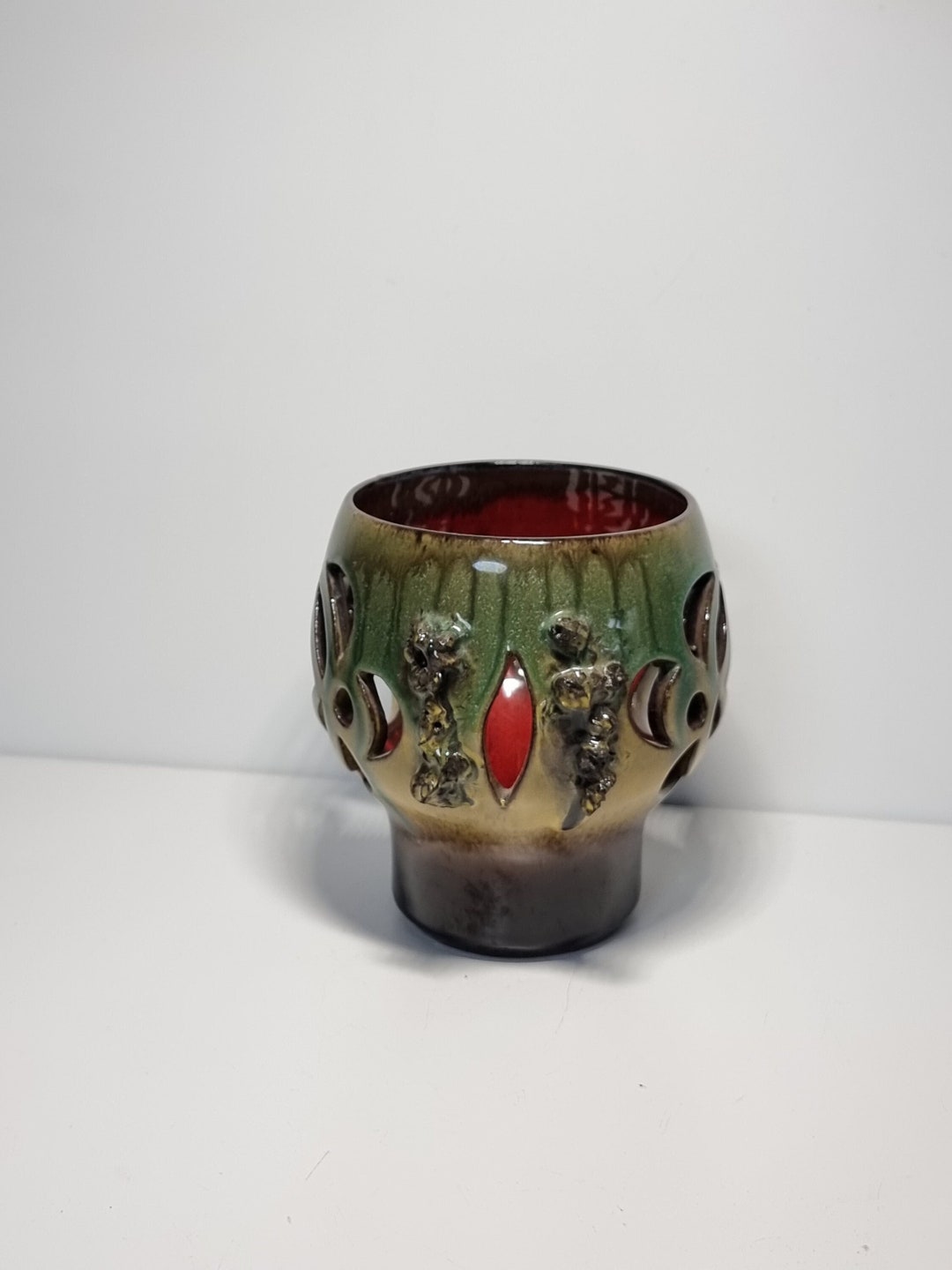 Vintage GLIT Studio Iceland Candle Holder | Mid-century Pottery | Made ...