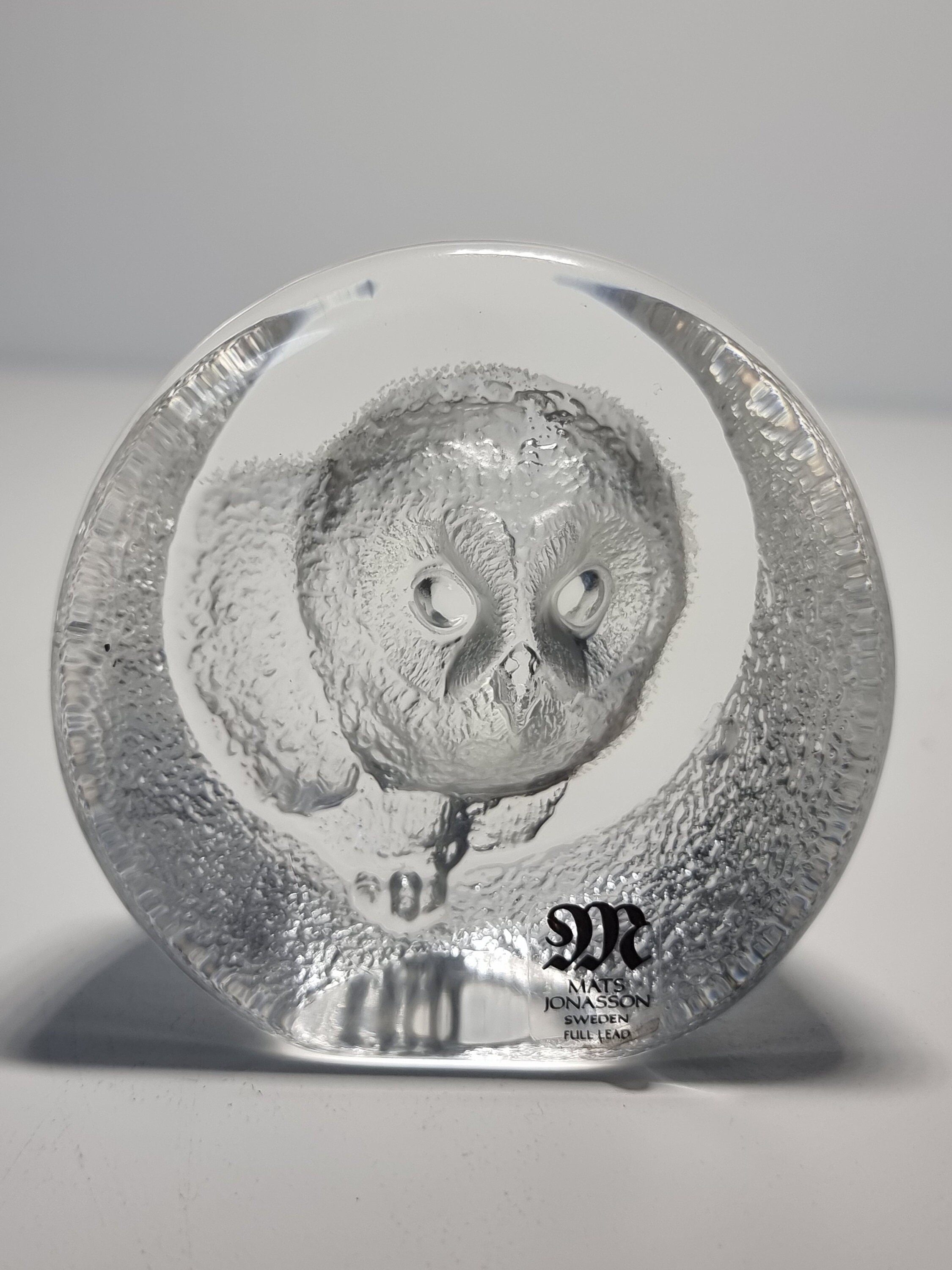 Collectible Mats Jonasson Lead Crystal Owl Paperweight | Made in Sweden ...
