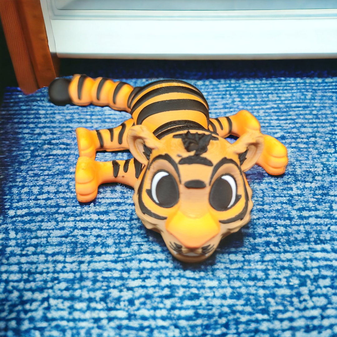 Articulated Tiger Multicolor 3D Print Children Toys Fidget Animal Desk ...
