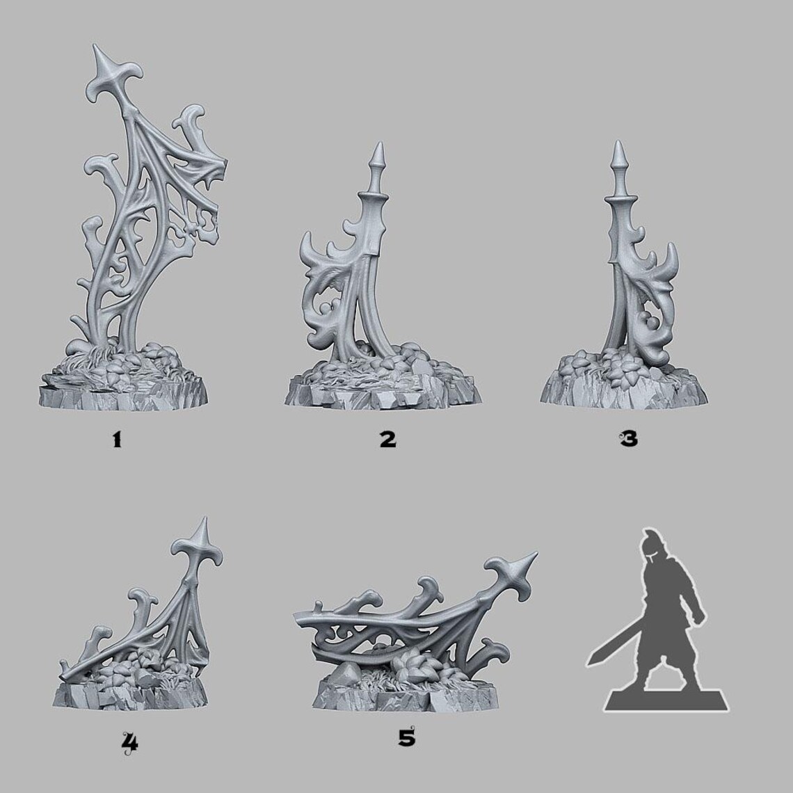 Ruins Scatter Terrain | Modular Broken Walls | Gothic Gate | 28–32mm ...