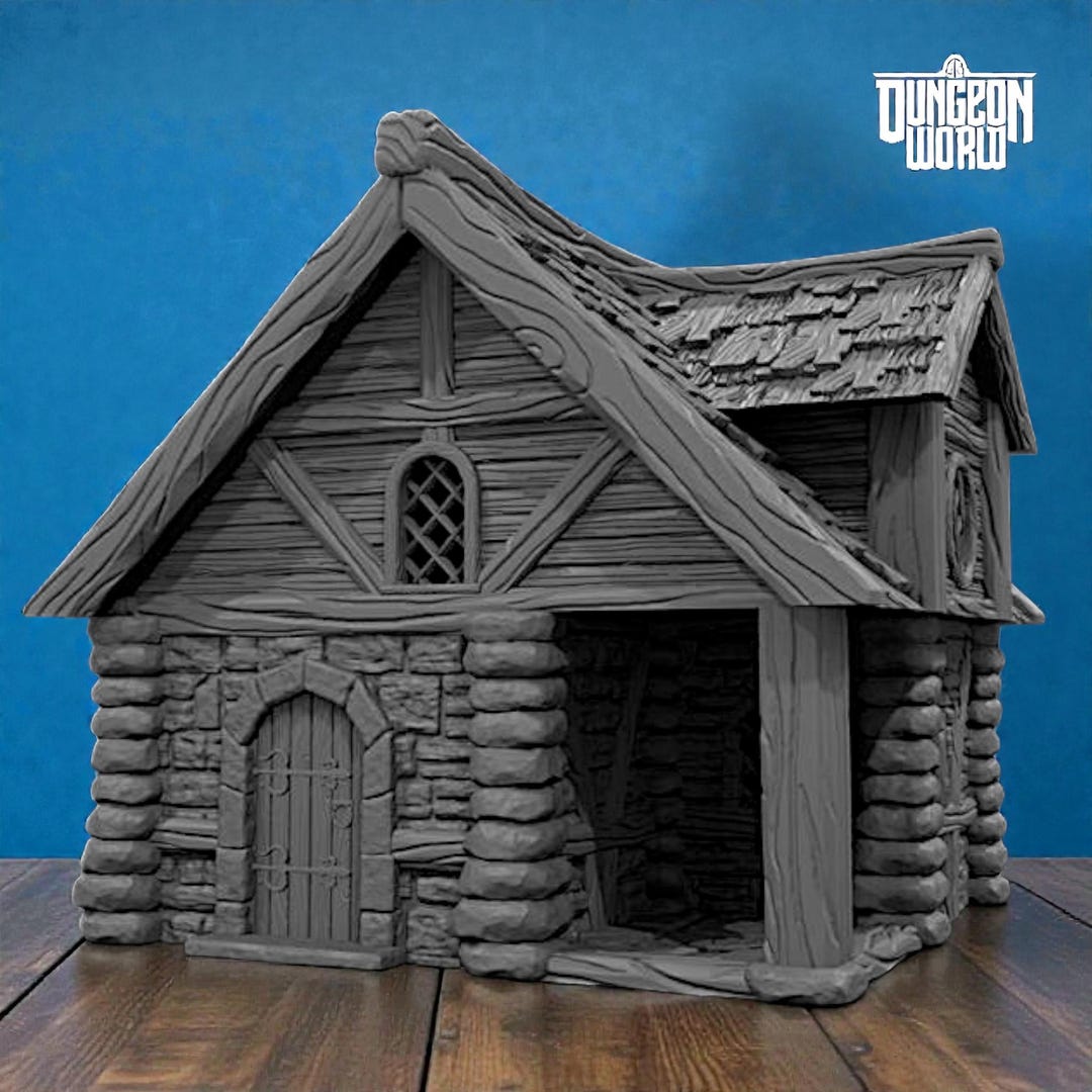 Village House Terrain Dnd | 15mm 28mm 32mm Fantasy Cottage Building ...