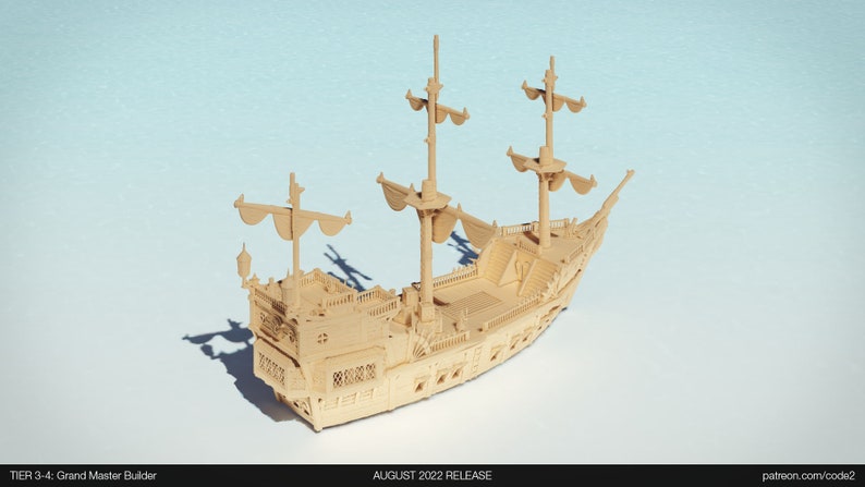 Massive Warship Terrain Ship Dungeons and Dragons Pathfinder 15mm 28mm ...
