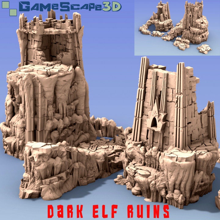 Ruined Dark Elf Tower by Gamescape3d Dungeons and Dragons - Etsy