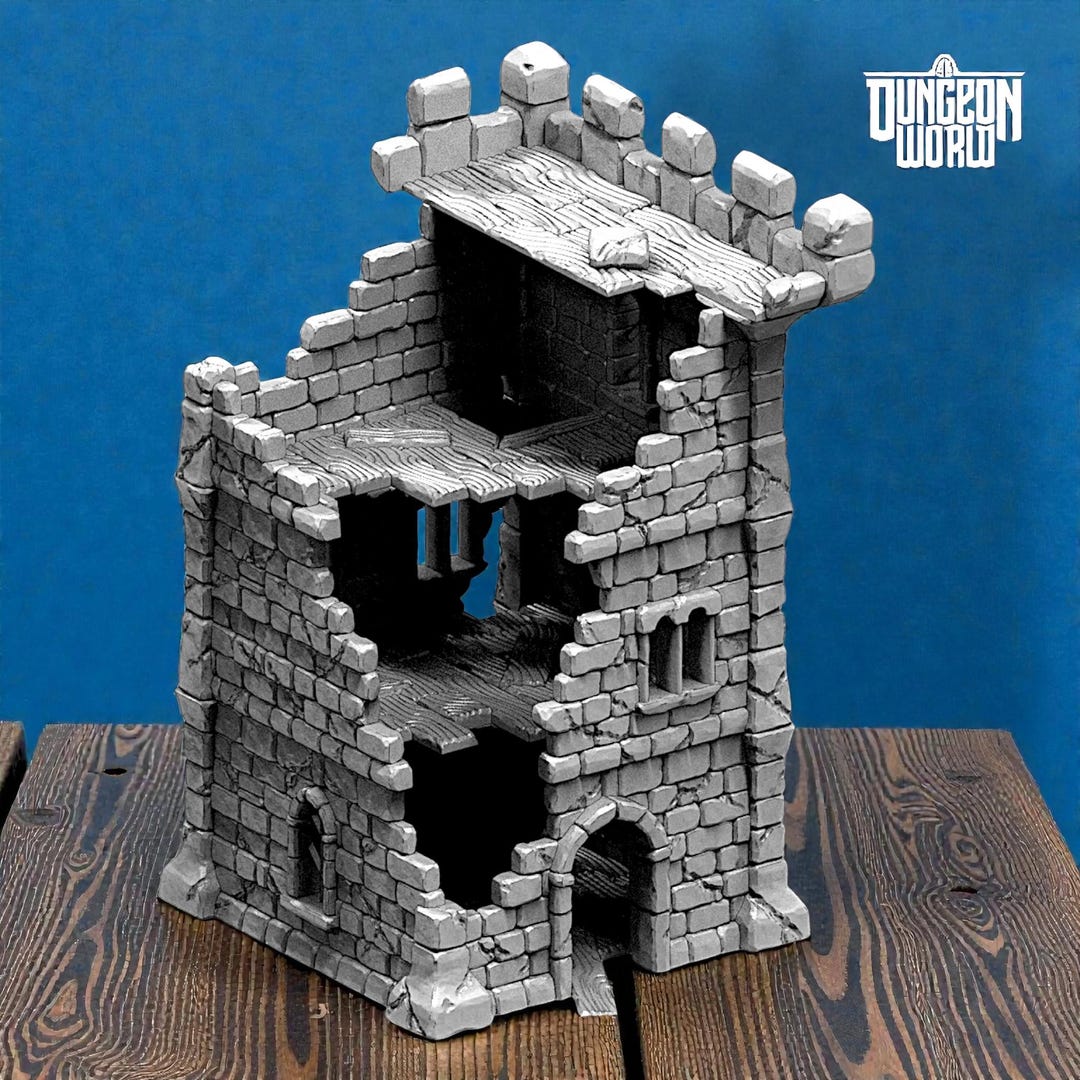 Ruined Tower Terrain – Modular Fantasy Tower Ruins for Dnd & Tabletop ...