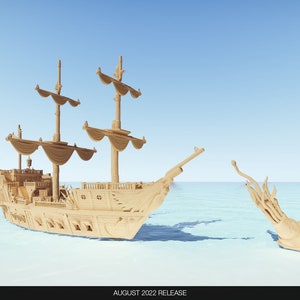 Massive Warship Terrain Ship Dungeons and Dragons Pathfinder 15mm 28mm ...