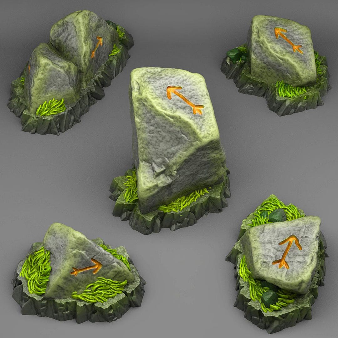 Rock Scatter Terrain | 3D Printed Stone Set | Oriented Traveler Stones ...