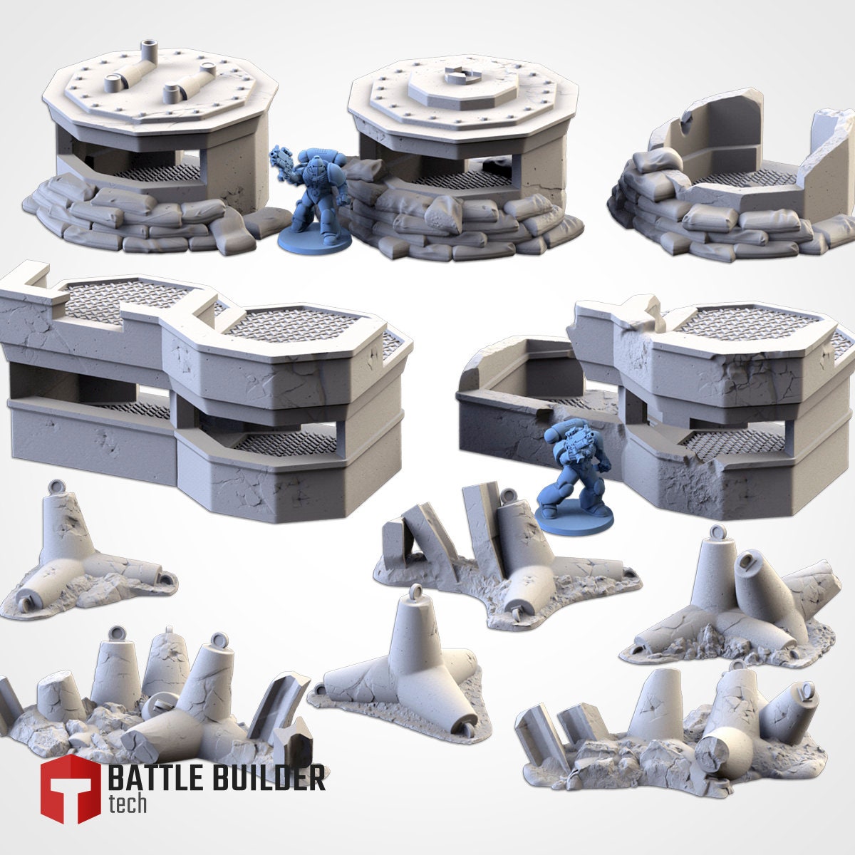 War Bunkers Modular Terrain 15mm 28mm 32mm Wargaming Battlefield ...